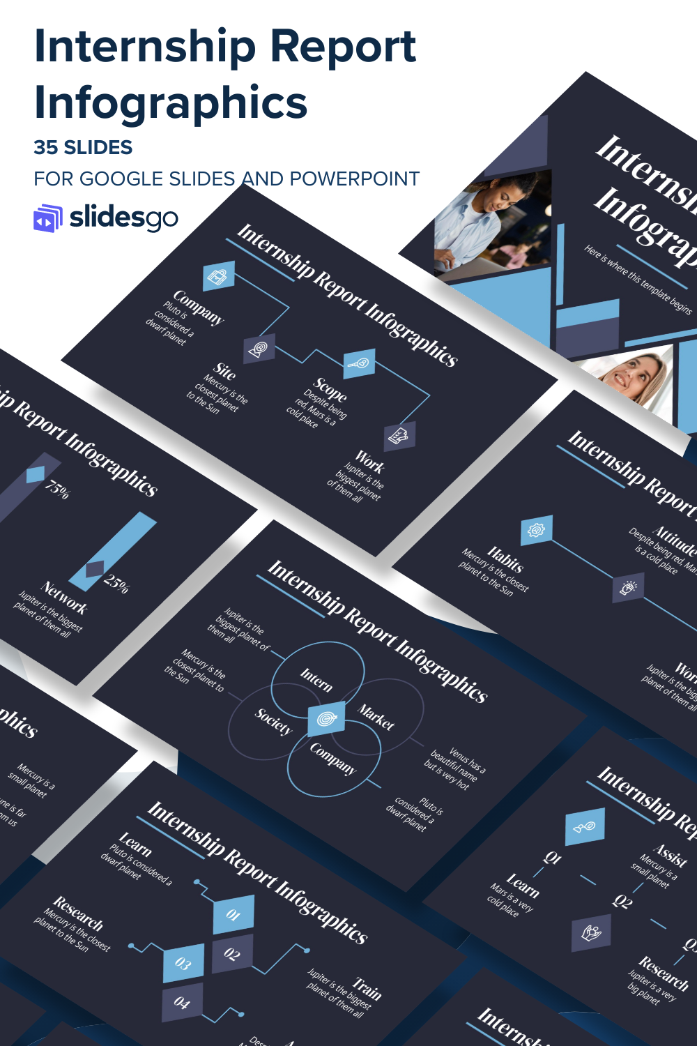 Internship Report Infographics | Google Slides & PowerPoint