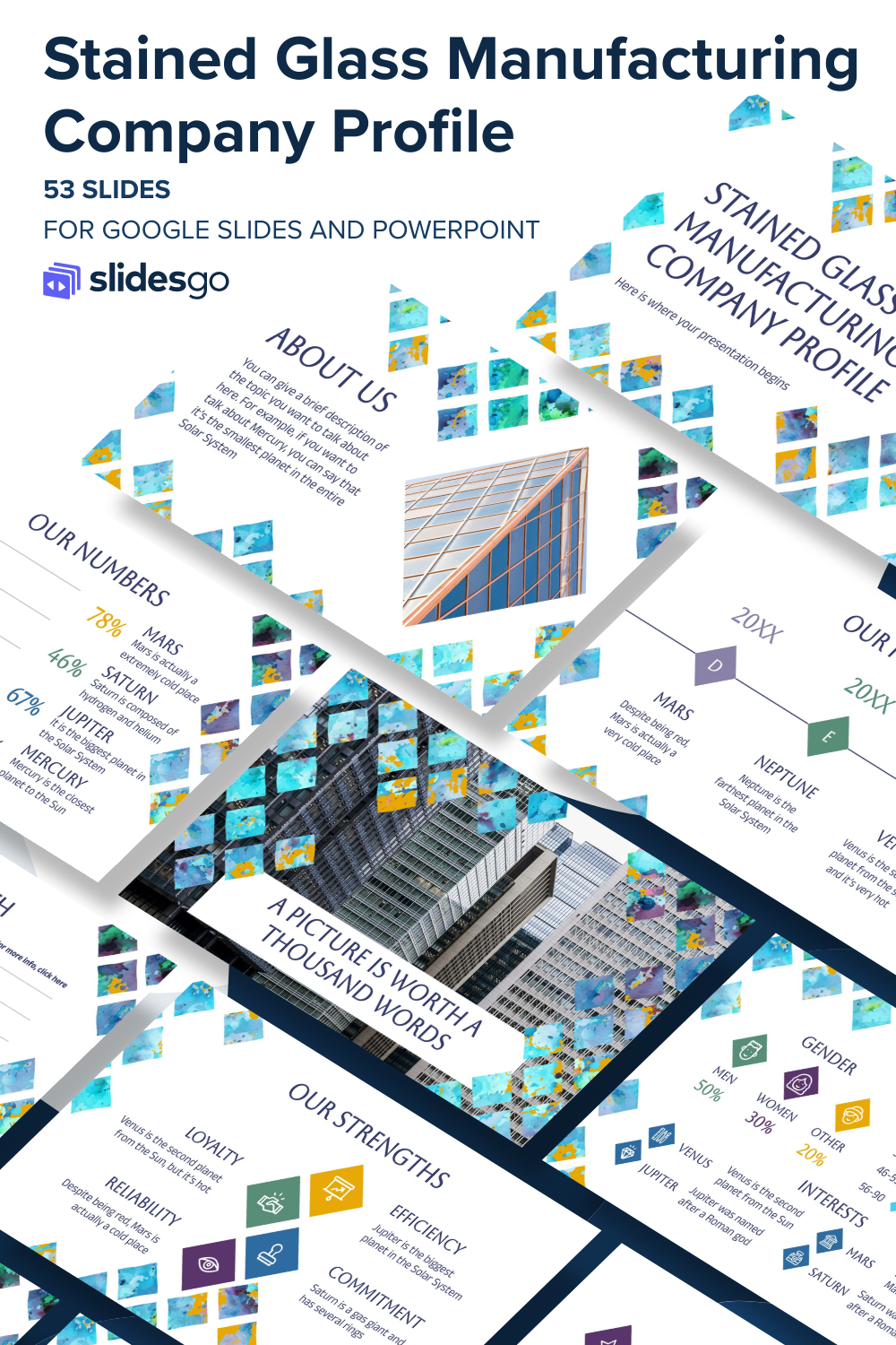 Stained Glass Manufacturing Company Profile | Google Slides