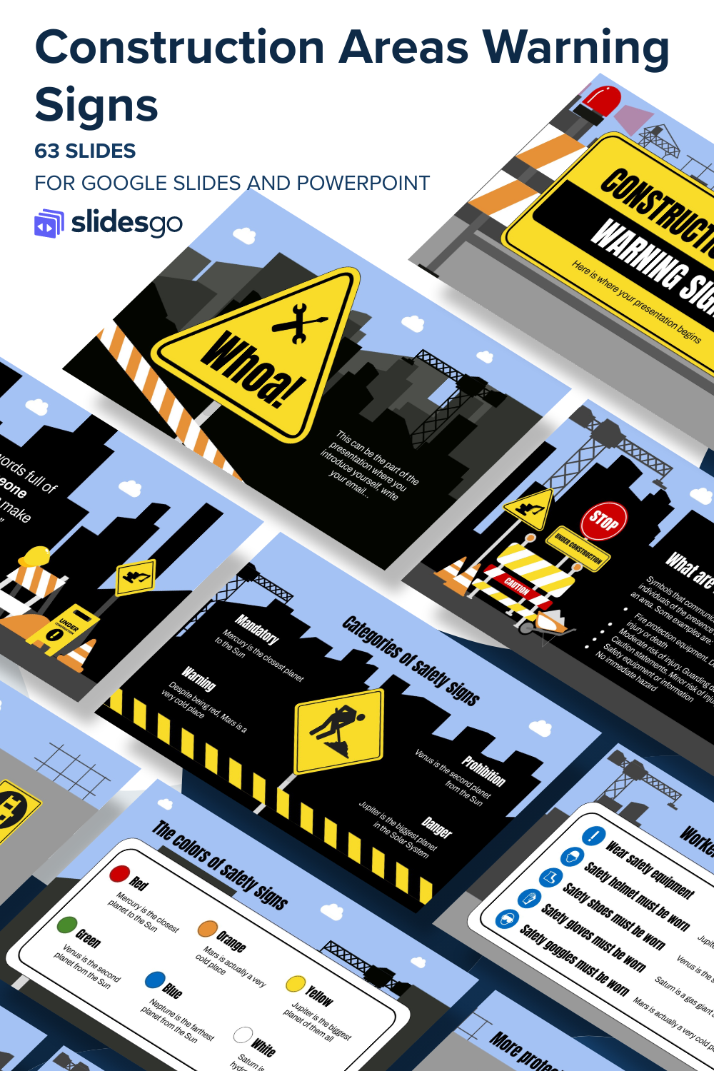Construction Areas Warning Signs | Google Slides & PPT
