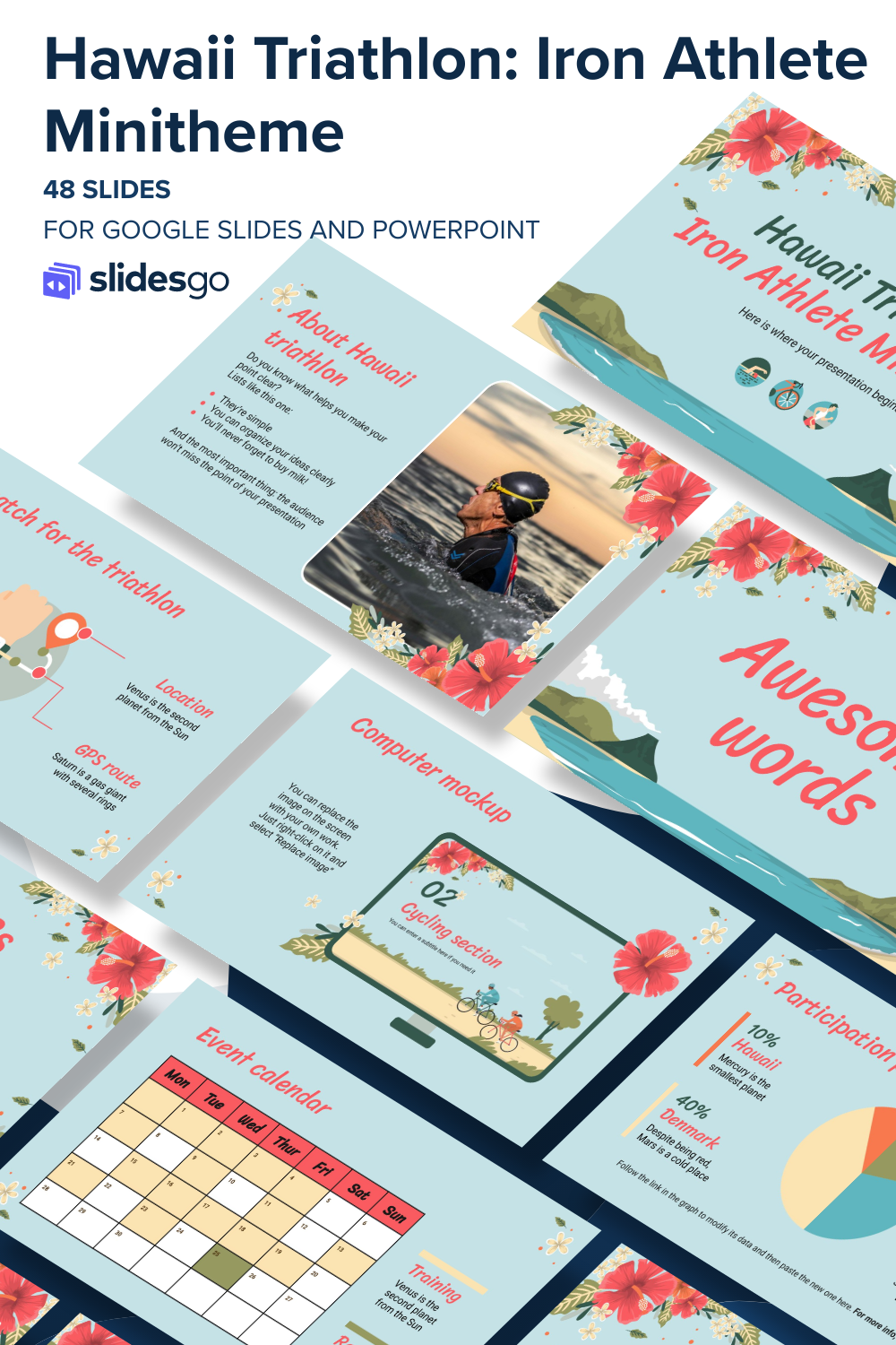 Hawaii Triathlon: Iron Athlete Minitheme | Google Slides