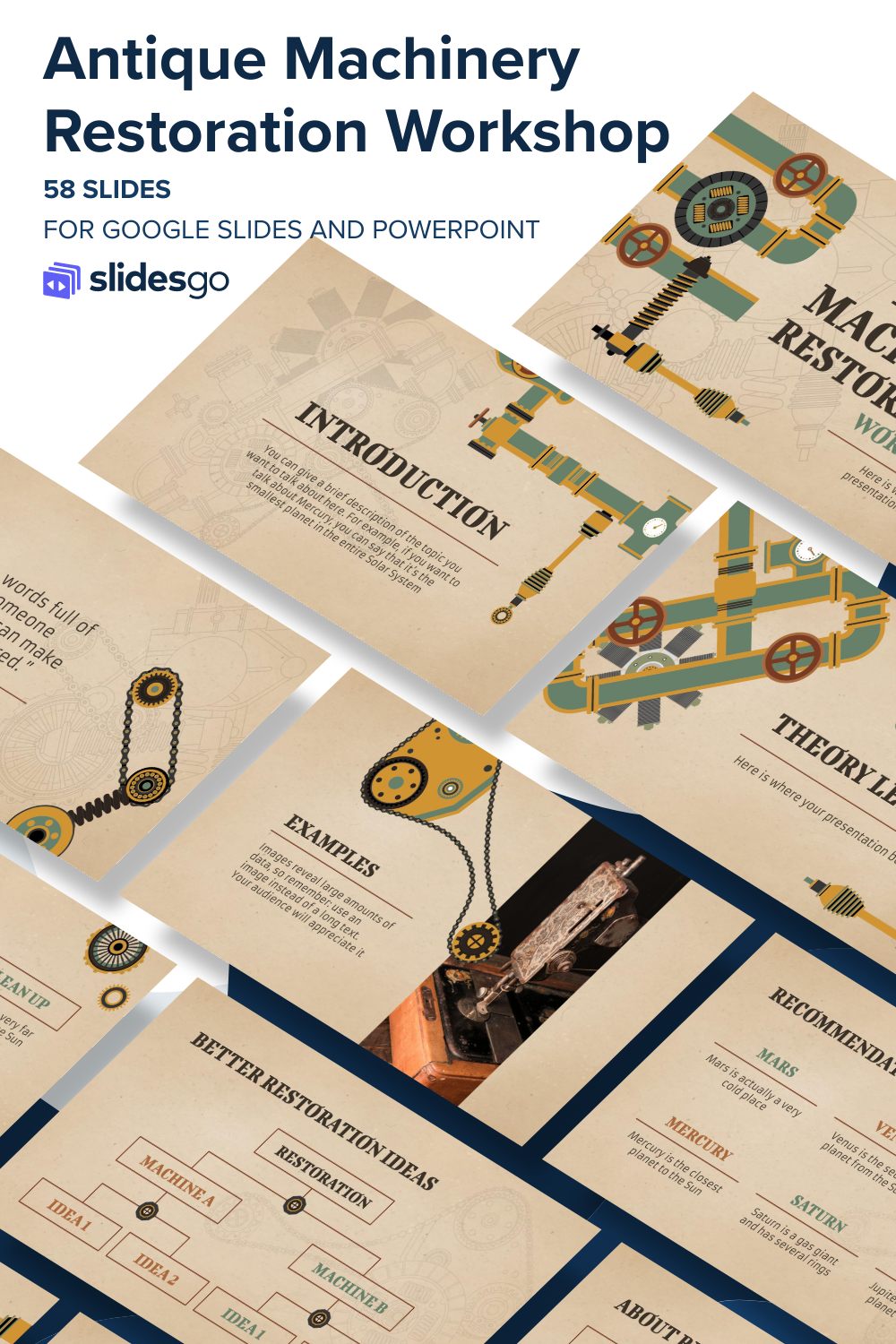 Antique Machinery Restoration Workshop | Google Slides & PPT