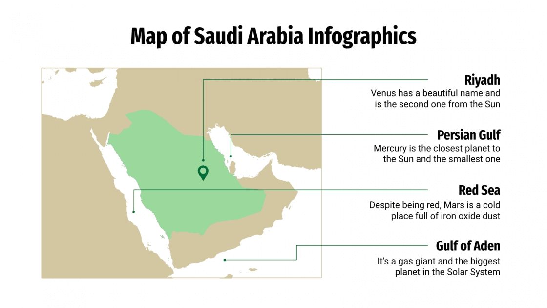 Map of Saudi Arabia Infographics for Google Slides and PPT