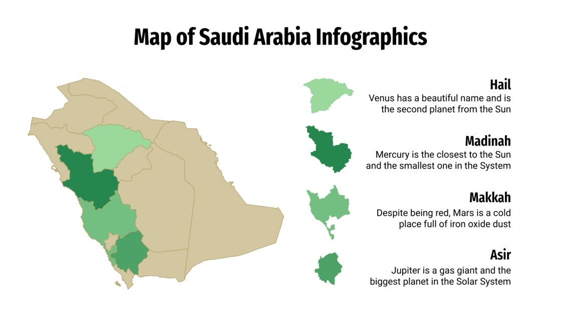Map of Saudi Arabia Infographics for Google Slides and PPT