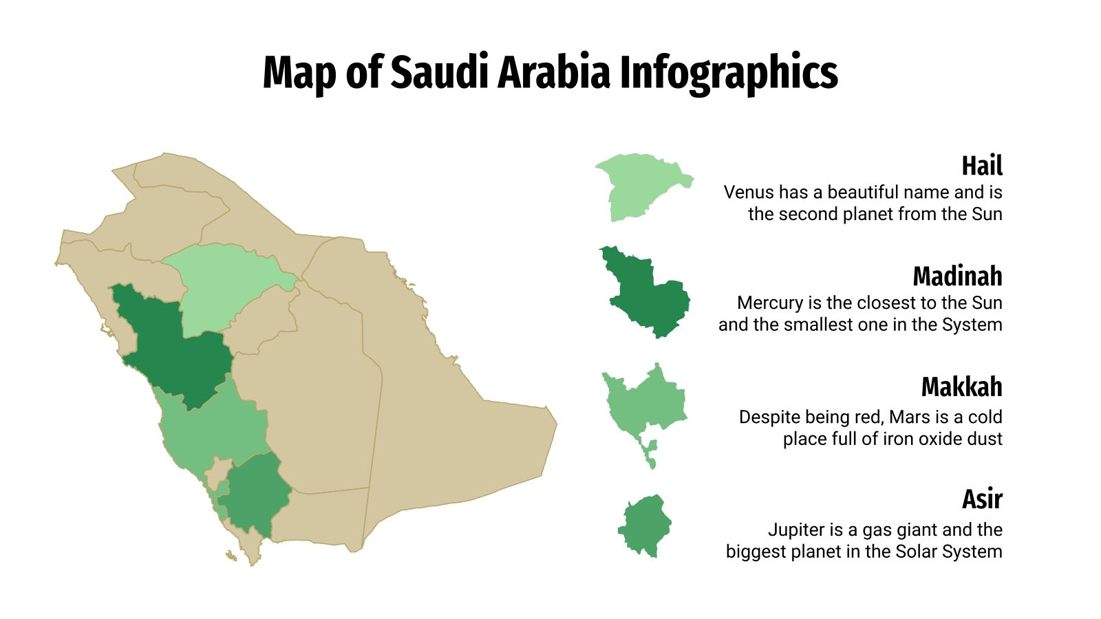 Map of Saudi Arabia Infographics for Google Slides and PPT