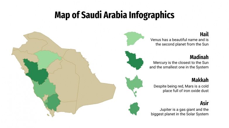 Map of Saudi Arabia Infographics for Google Slides and PPT