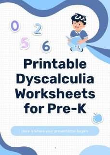 Printable Dyscalculia Worksheets for Pre-K | Google Slides