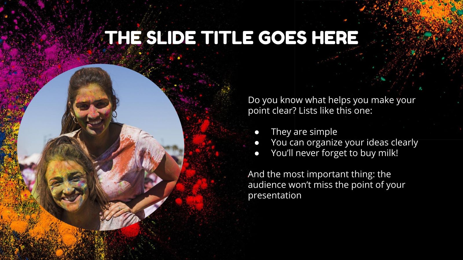 Happy Holi Colorful Festival | Google Slides & PPT theme