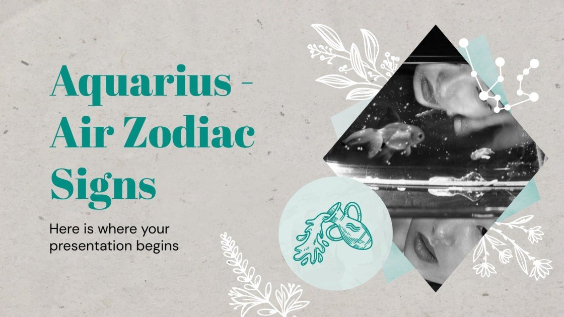 Acuario - Signo zodiacal de aire | Google Slides y PPT