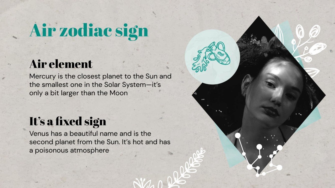 Acuario - Signo zodiacal de aire | Google Slides y PPT