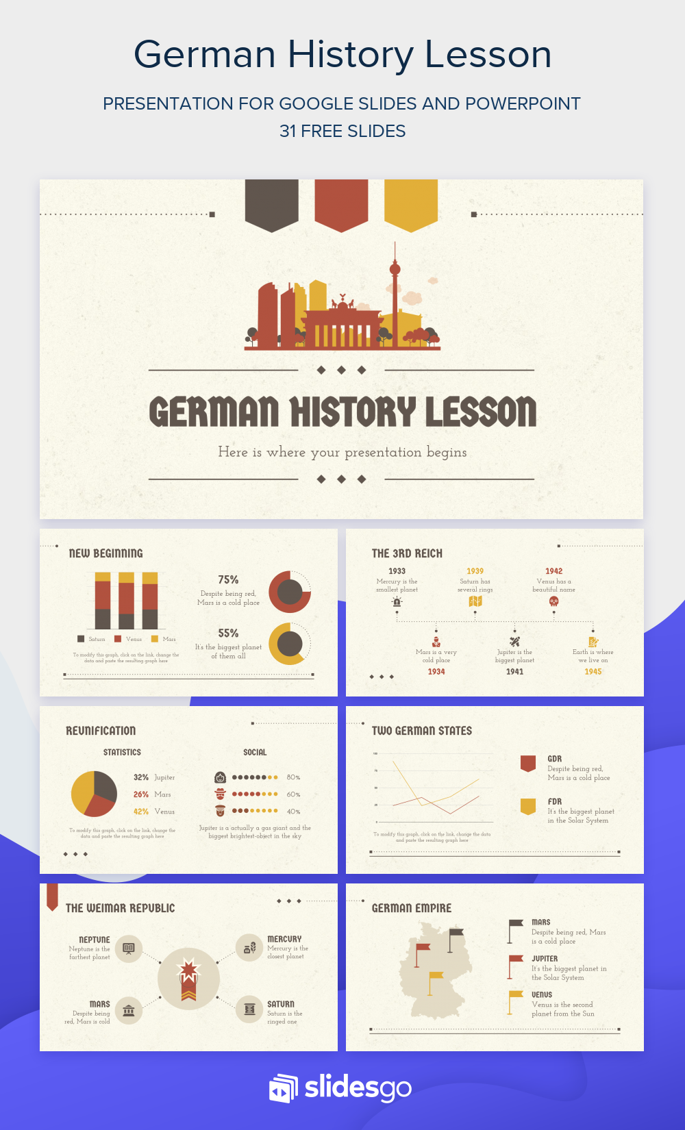 German History Lesson | Google Slides & PPT theme