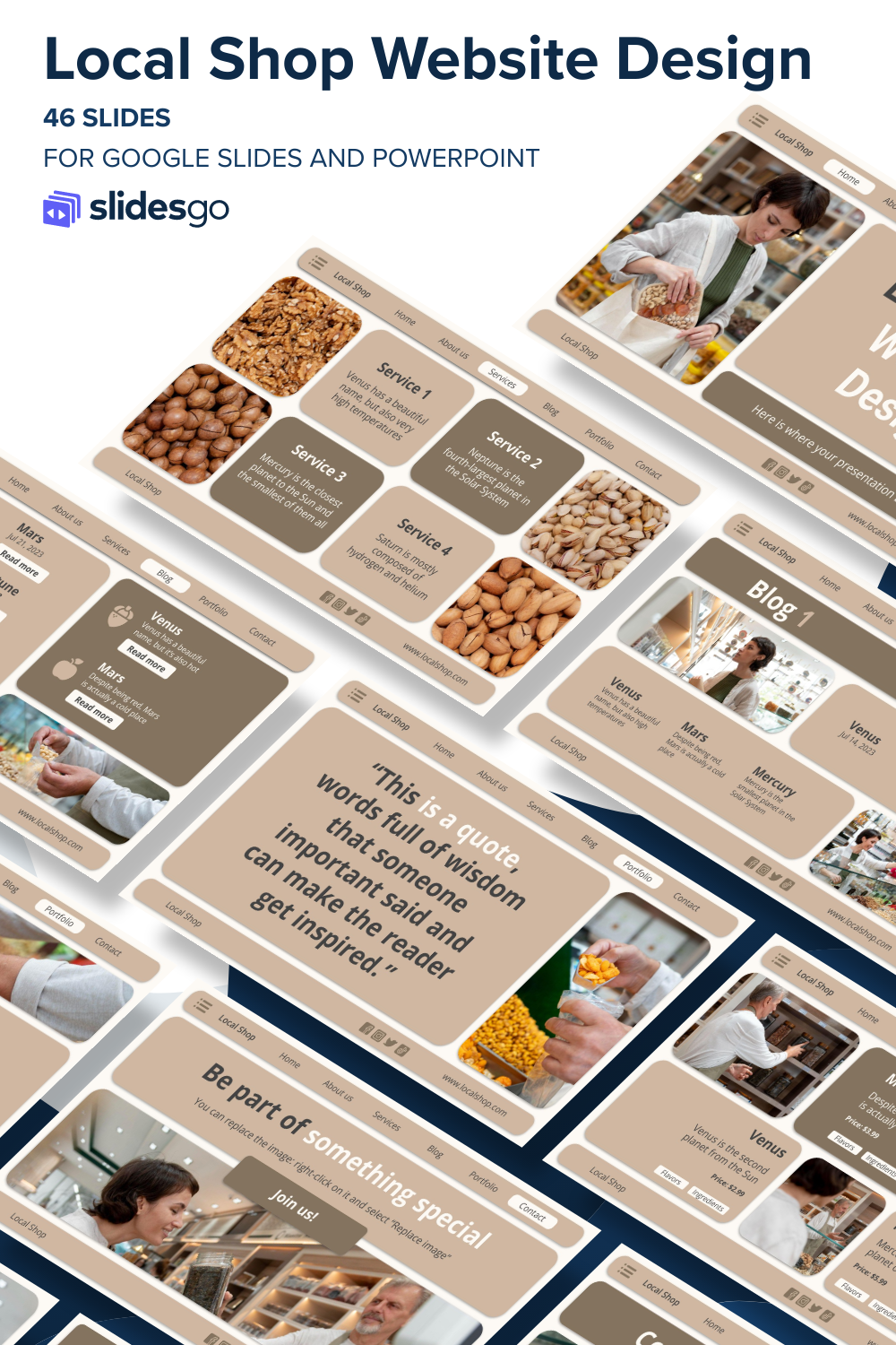 Local Shop Website Design | Google Slides & PPT