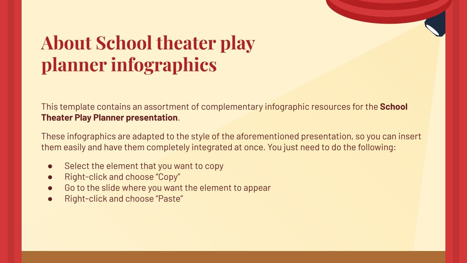 School Theater Play Planner Infographics | Google Slides