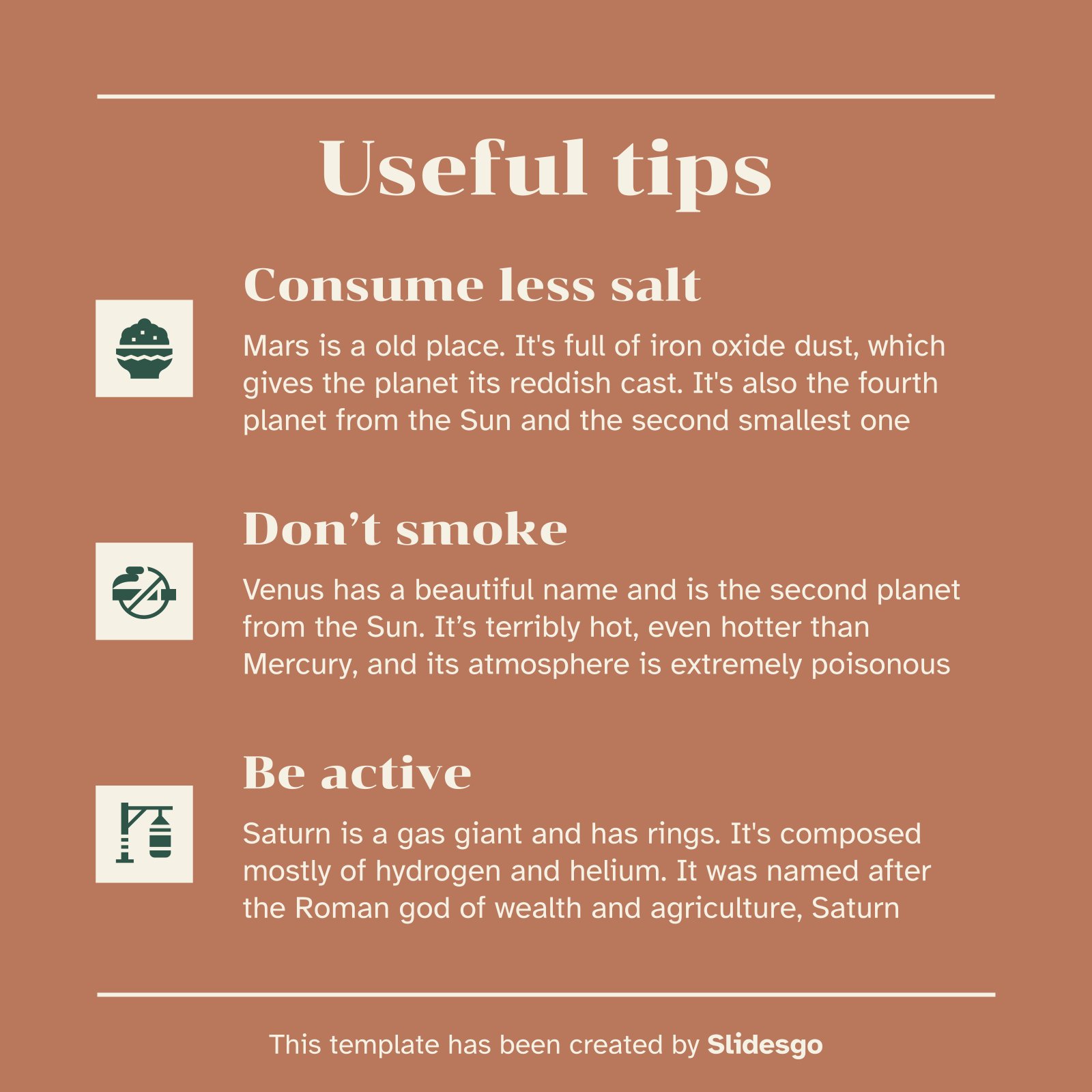 Healthy Tips IG Post | Google Slides & PowerPoint