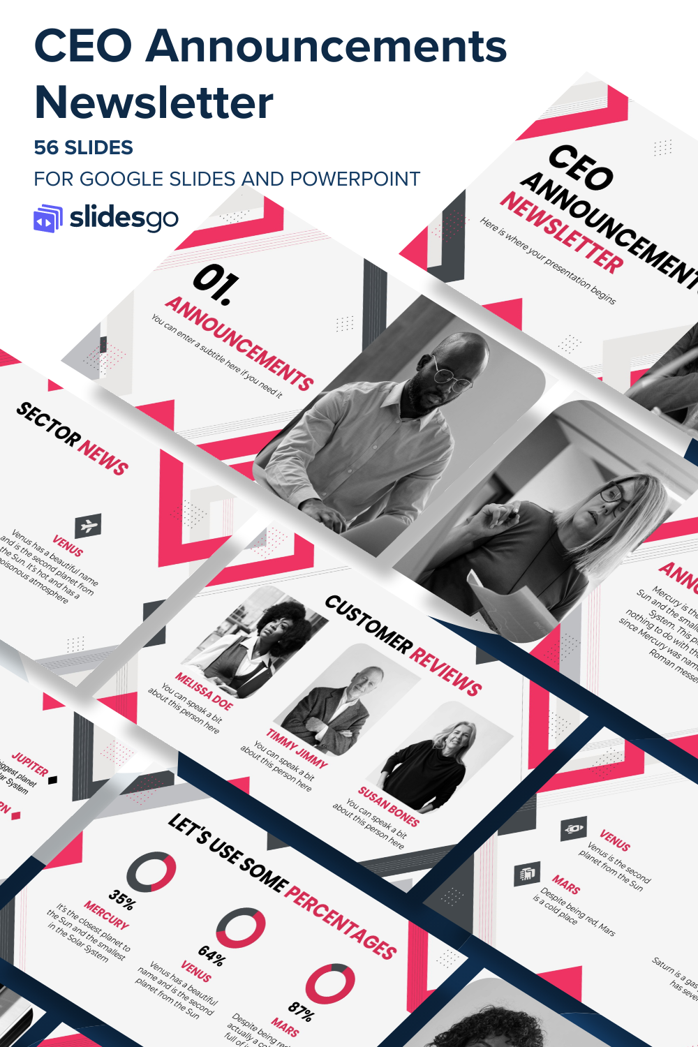 CEO Announcements Newsletter | Google Slides & PowerPoint