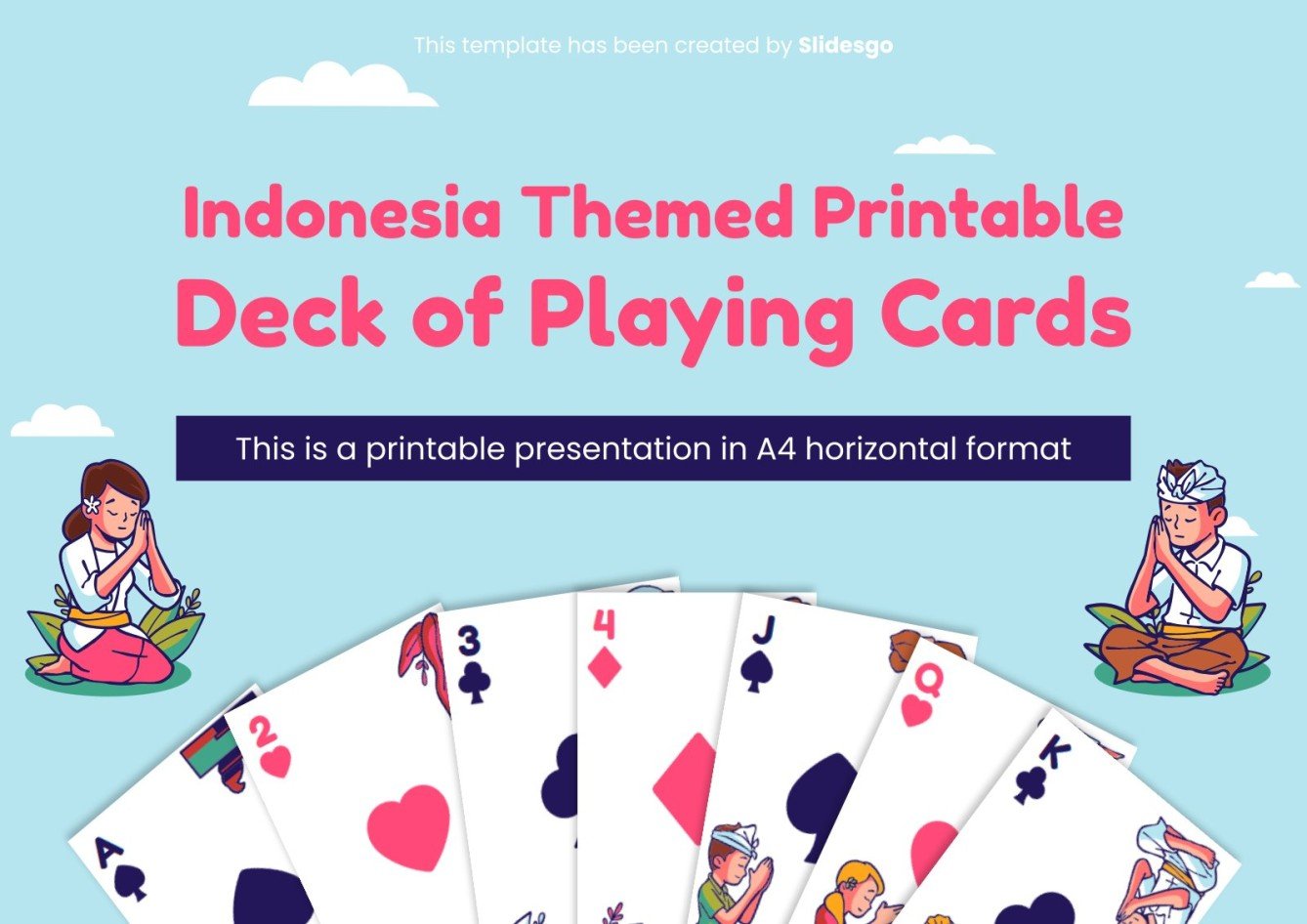 Indonesia Themed Printable Playing Cards | Google Slides