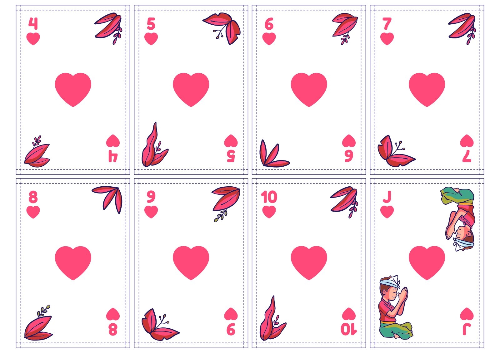 Indonesia Themed Printable Playing Cards | Google Slides
