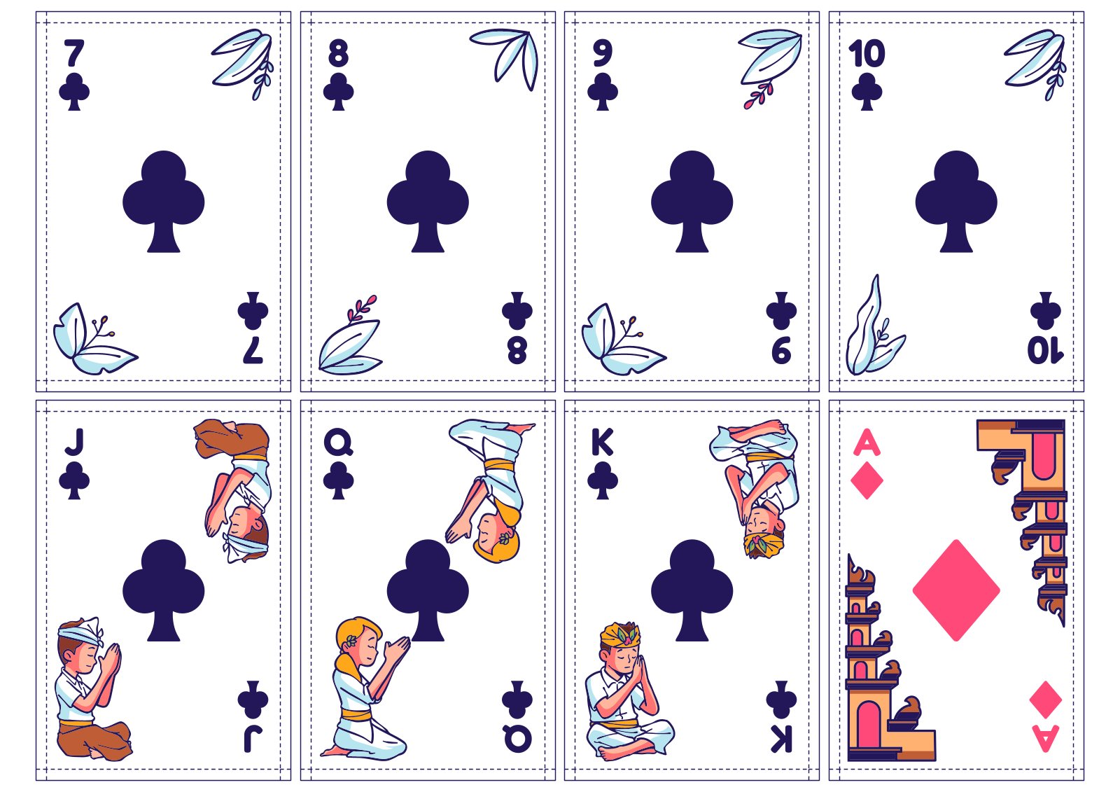Indonesia Themed Printable Playing Cards | Google Slides