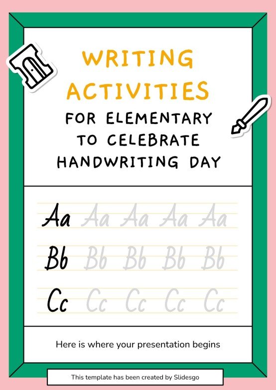 Writing Activities for Elementary: Handwriting Day
