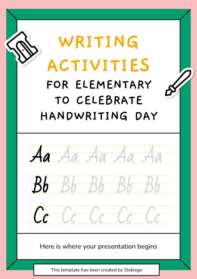 Writing Activities for Elementary: Handwriting Day