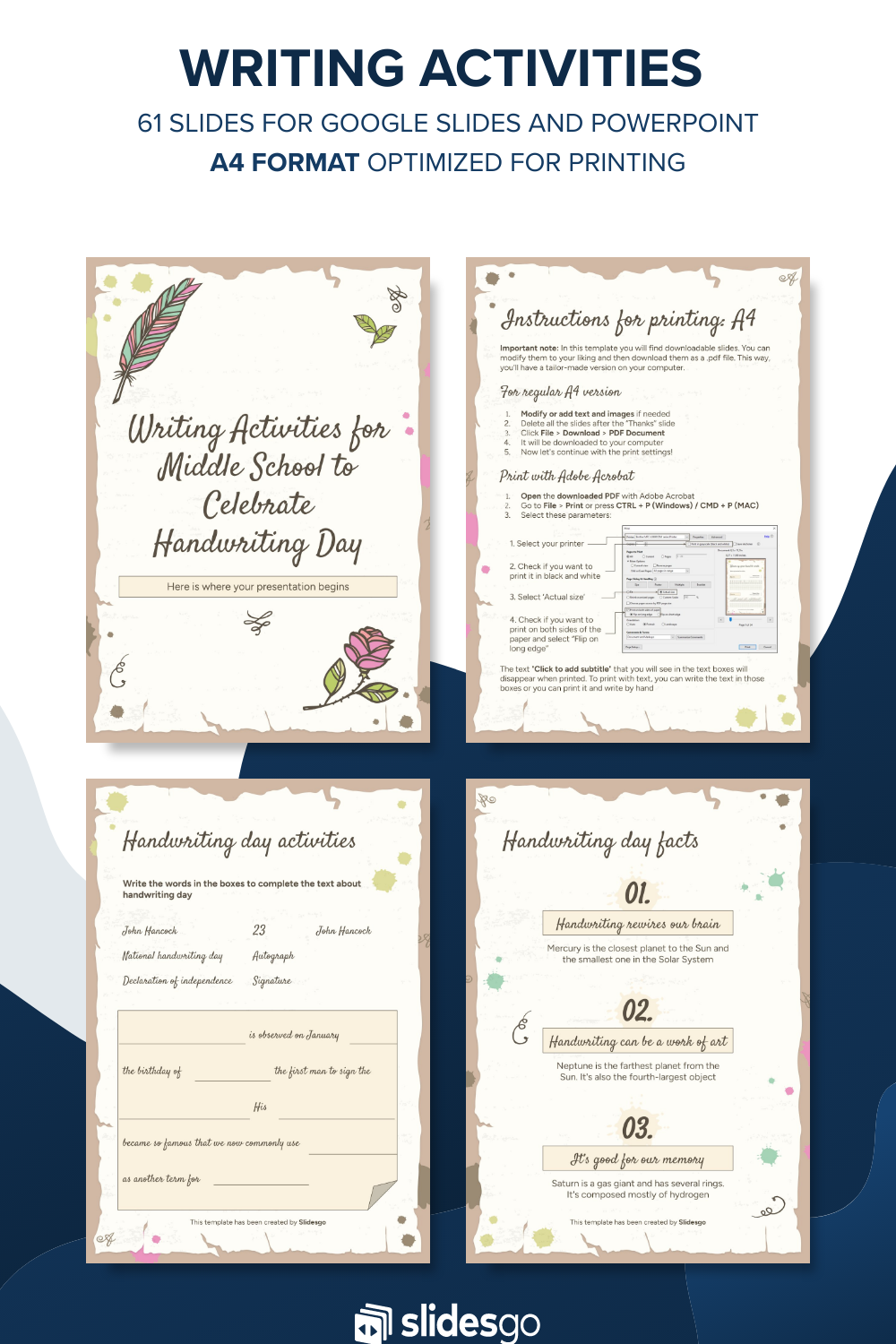 Activities for Middle School to Celebrate Handwriting Day