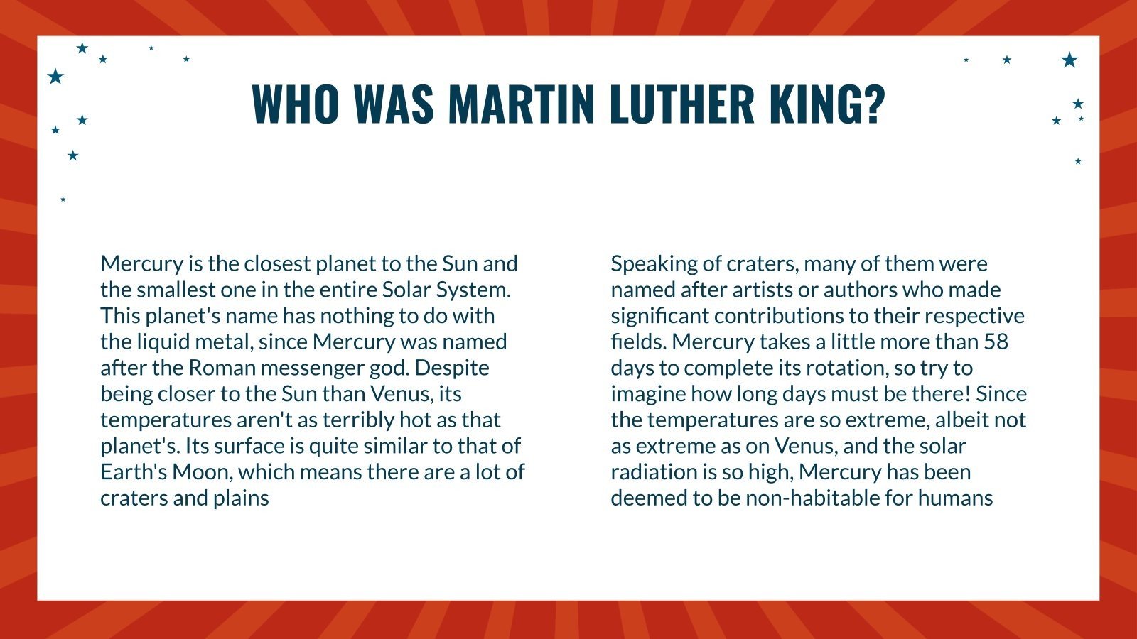 Social Studies Subject for Middle School: Martin Luther King