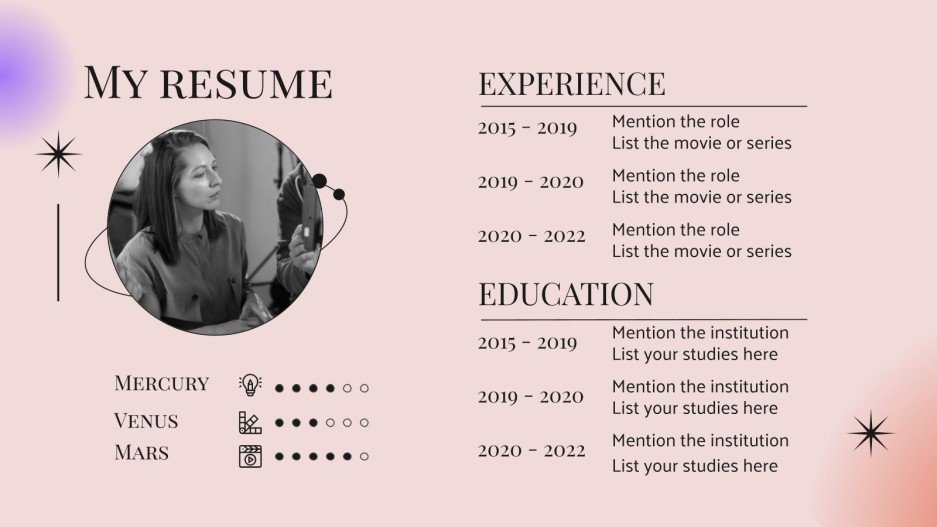 Actress Portfolio | Google Slides & PowerPoint