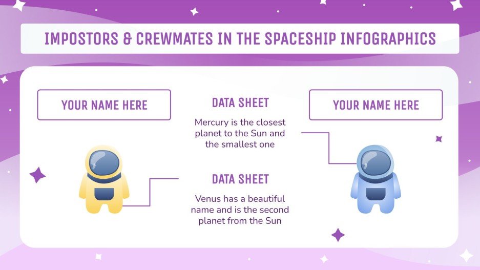 Impostors & Crewmates in the Spaceship Infographics
