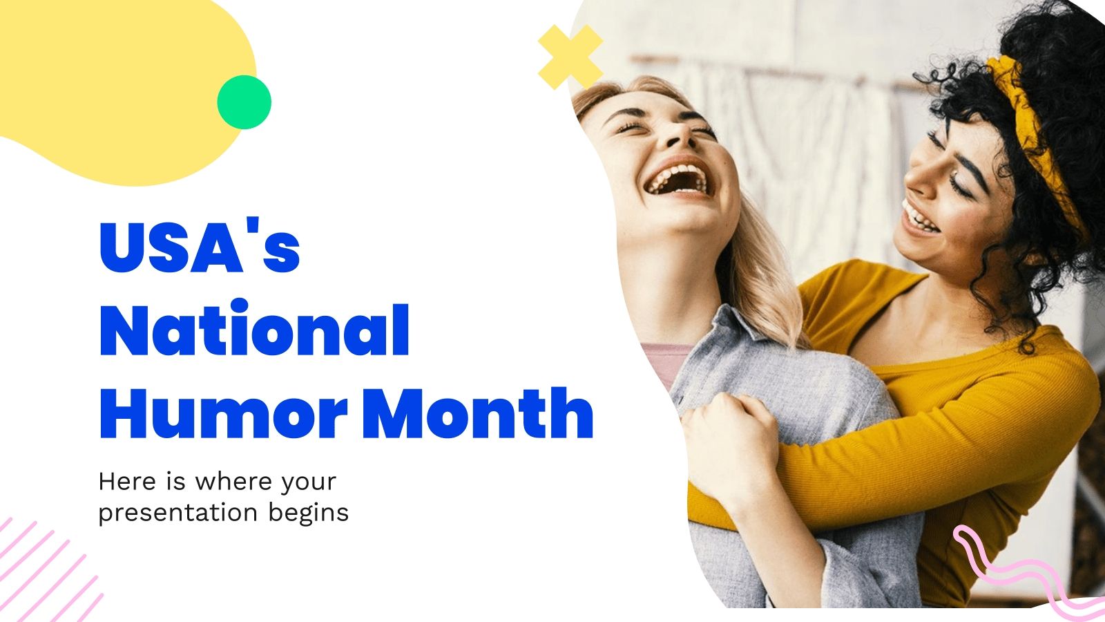 USA's National Humor Month | Google Slides & PowerPoint theme