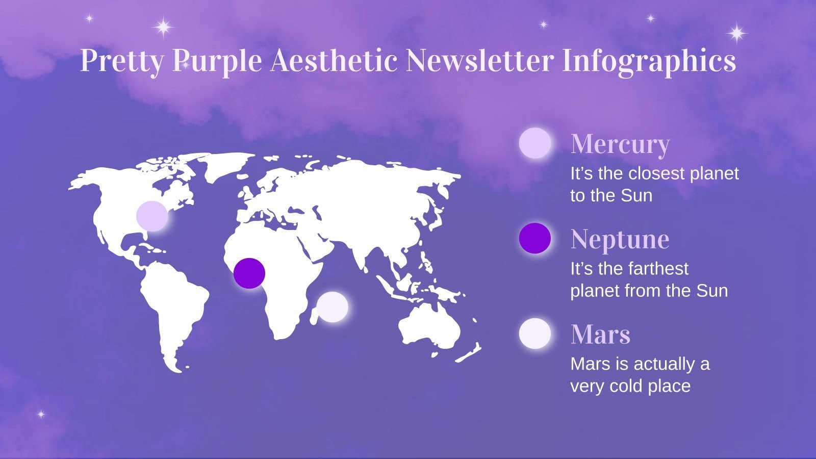 Purple Aesthetic Newsletter Infographics | Google Slides