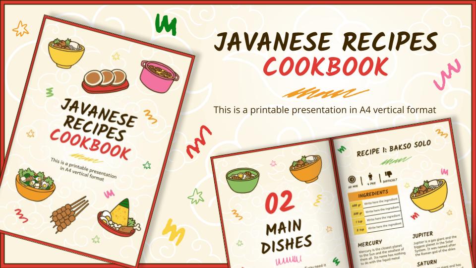 Javanese Recipes Cookbook | Google Slides & PowerPoint