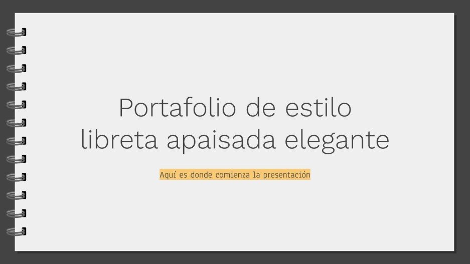 Elegant Style Oblong Notebook Portfolio | Google Slides & PPT