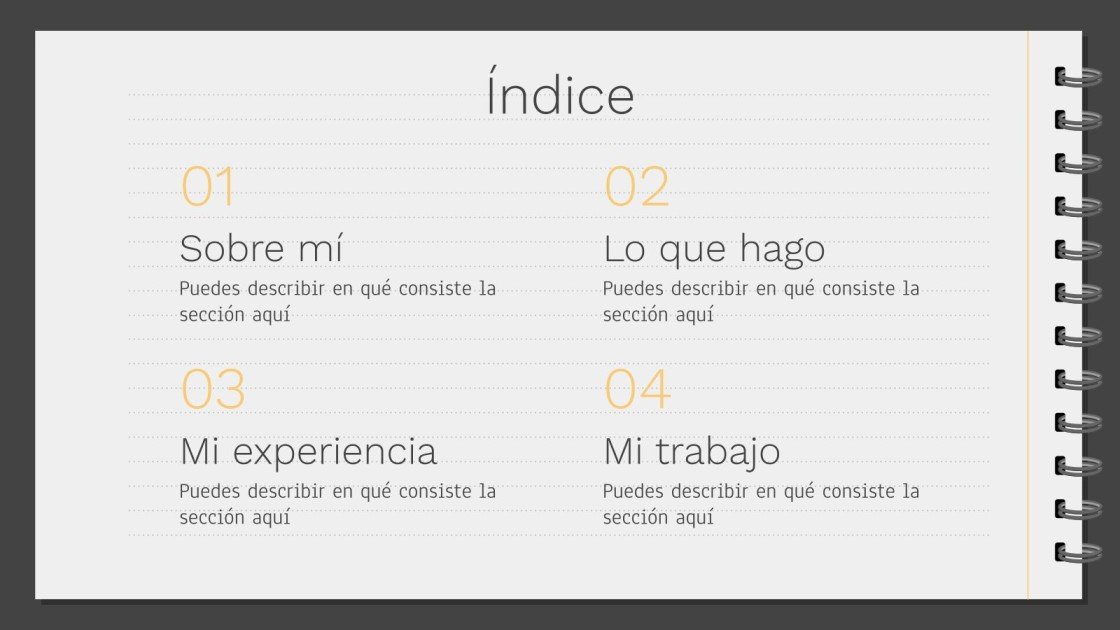 Elegant Style Oblong Notebook Portfolio | Google Slides & PPT