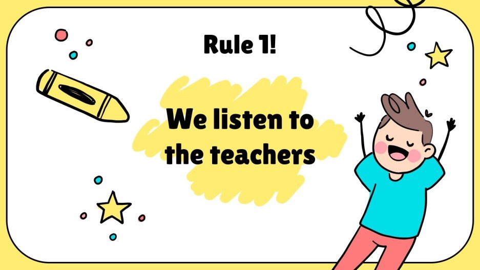 Las reglas de la clase - Preescolar | Google Slides y PPT