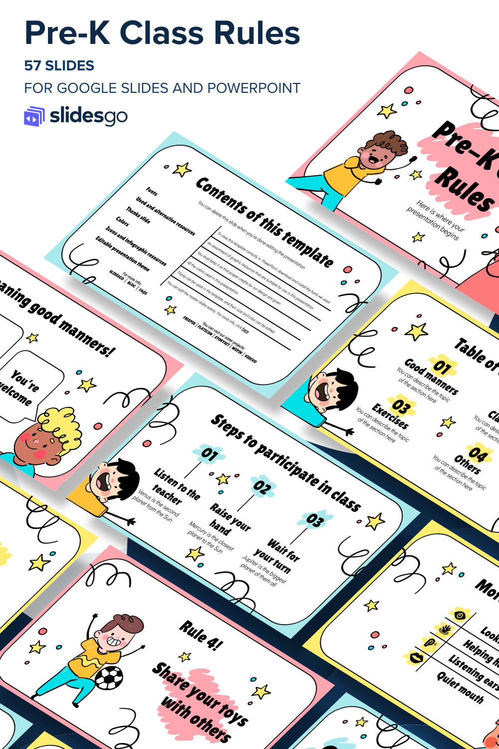 Pre-K Class Rules | Google Slides & PowerPoint
