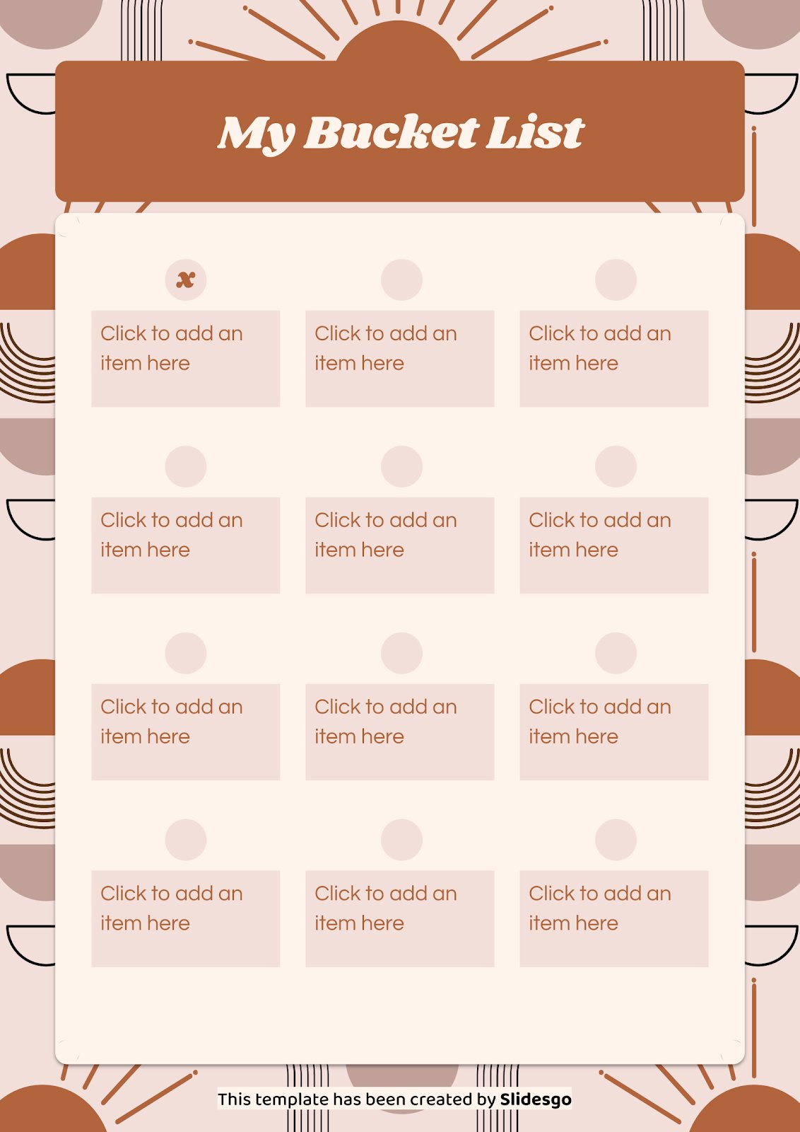 Druckbare Bucket List im Boho-Stil | Google Slides & PPT
