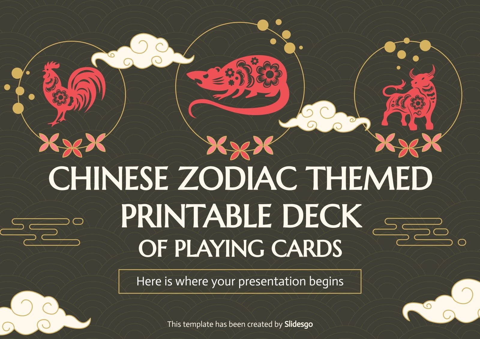 Chinese Zodiac Themed Printable Deck of Playing Cards