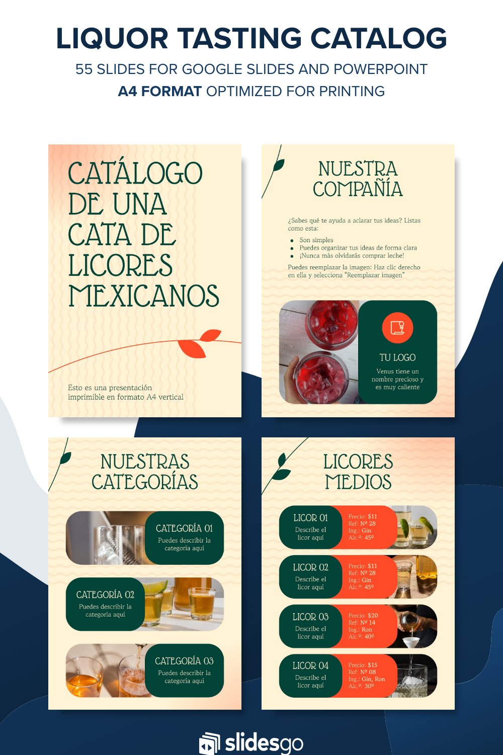 Mexican Liquor Tasting Catalog | Google Slides & PPT