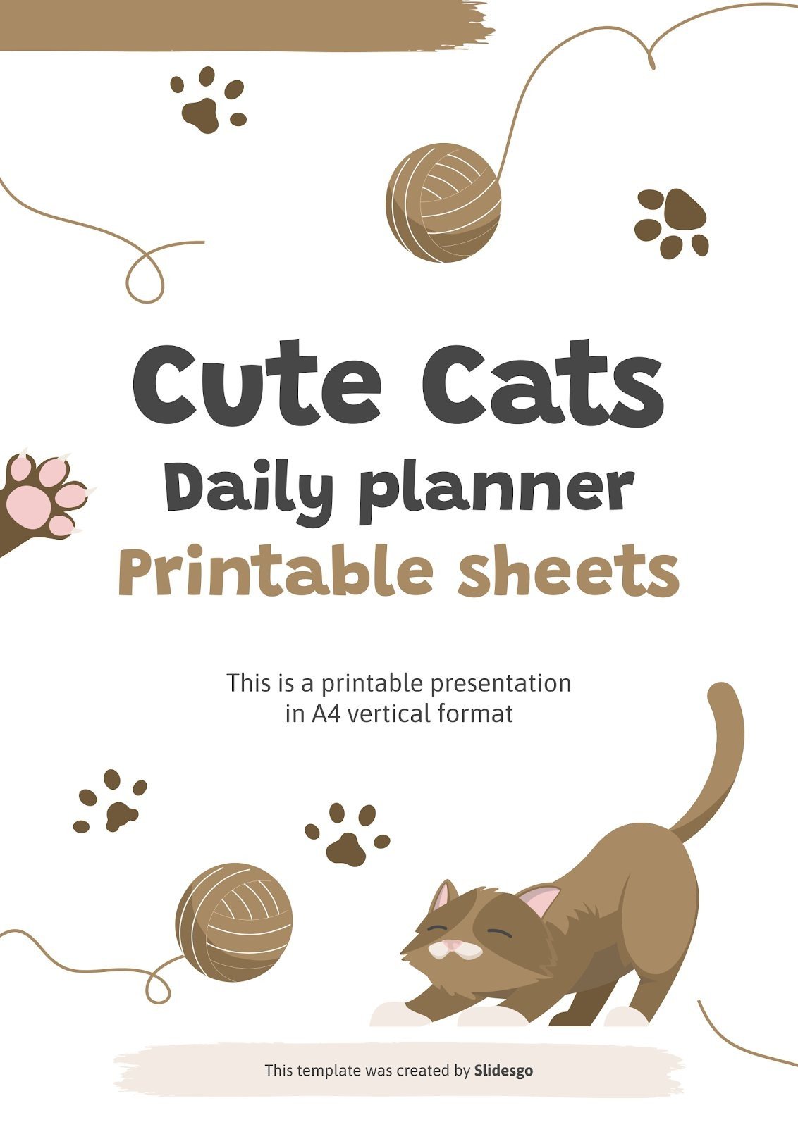 Printable Cute Cats Daily Planner | Google Slides & PPT