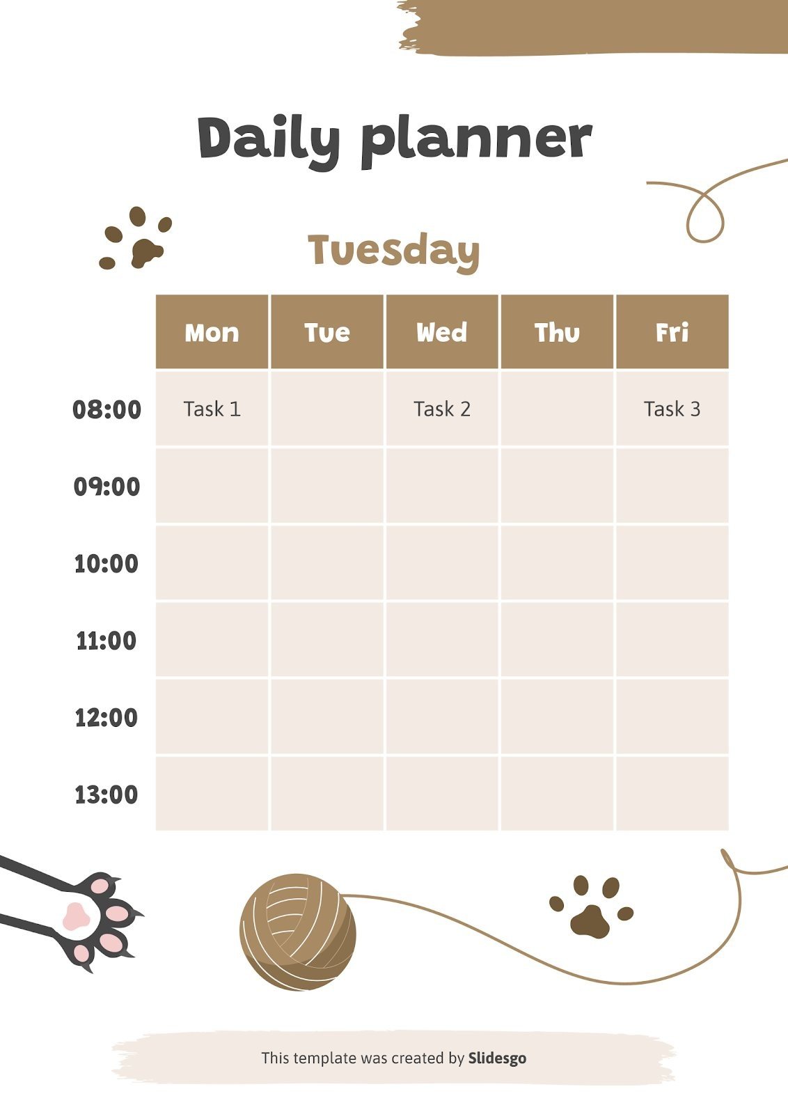 Printable Cute Cats Daily Planner | Google Slides & PPT