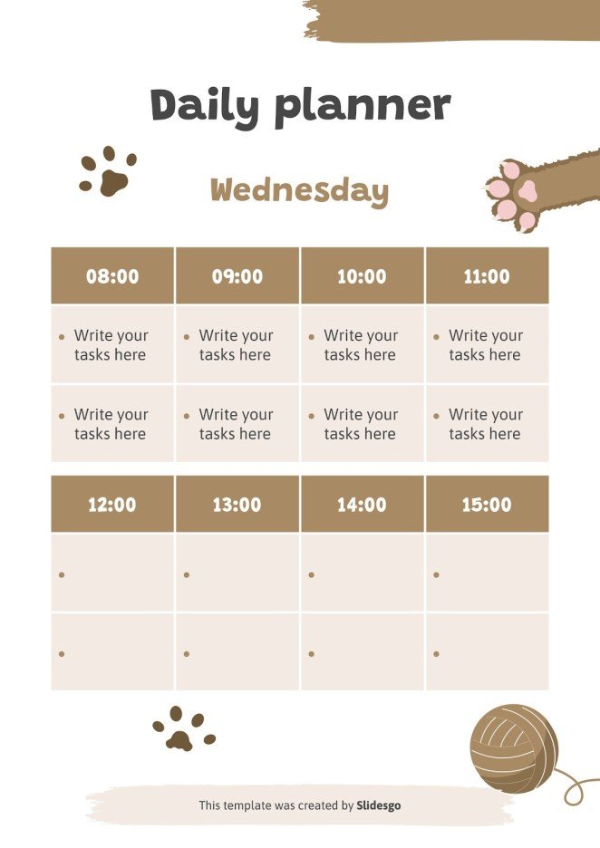 Printable Cute Cats Daily Planner | Google Slides & PPT