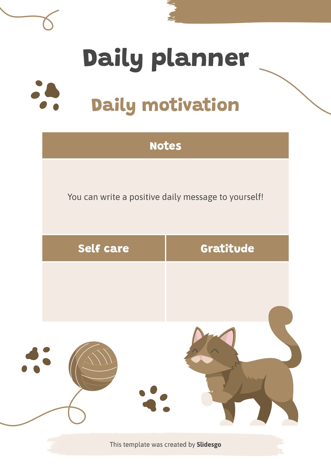 Planner imprimible con gatitos | Google Slides y PPT