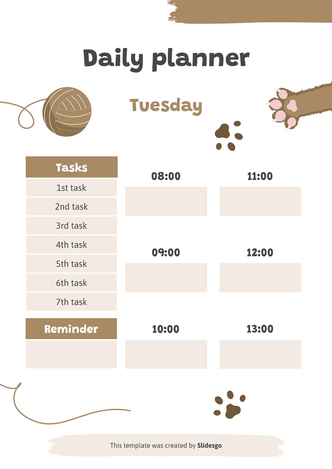 Planner imprimible con gatitos | Google Slides y PPT