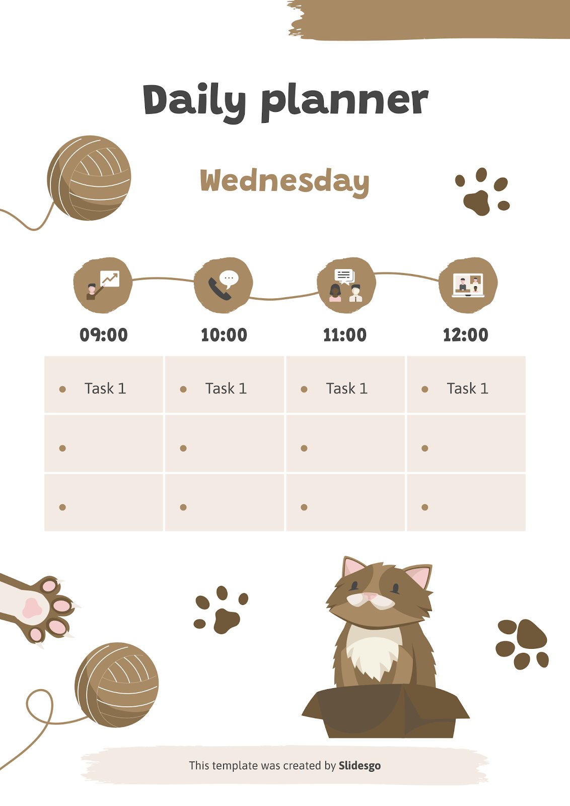 Planner imprimible con gatitos | Google Slides y PPT