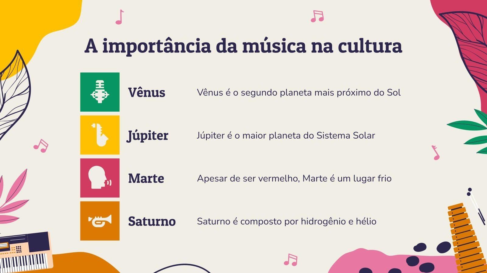 Gêneros musicais brasileiros | Google Slides e PowerPoint