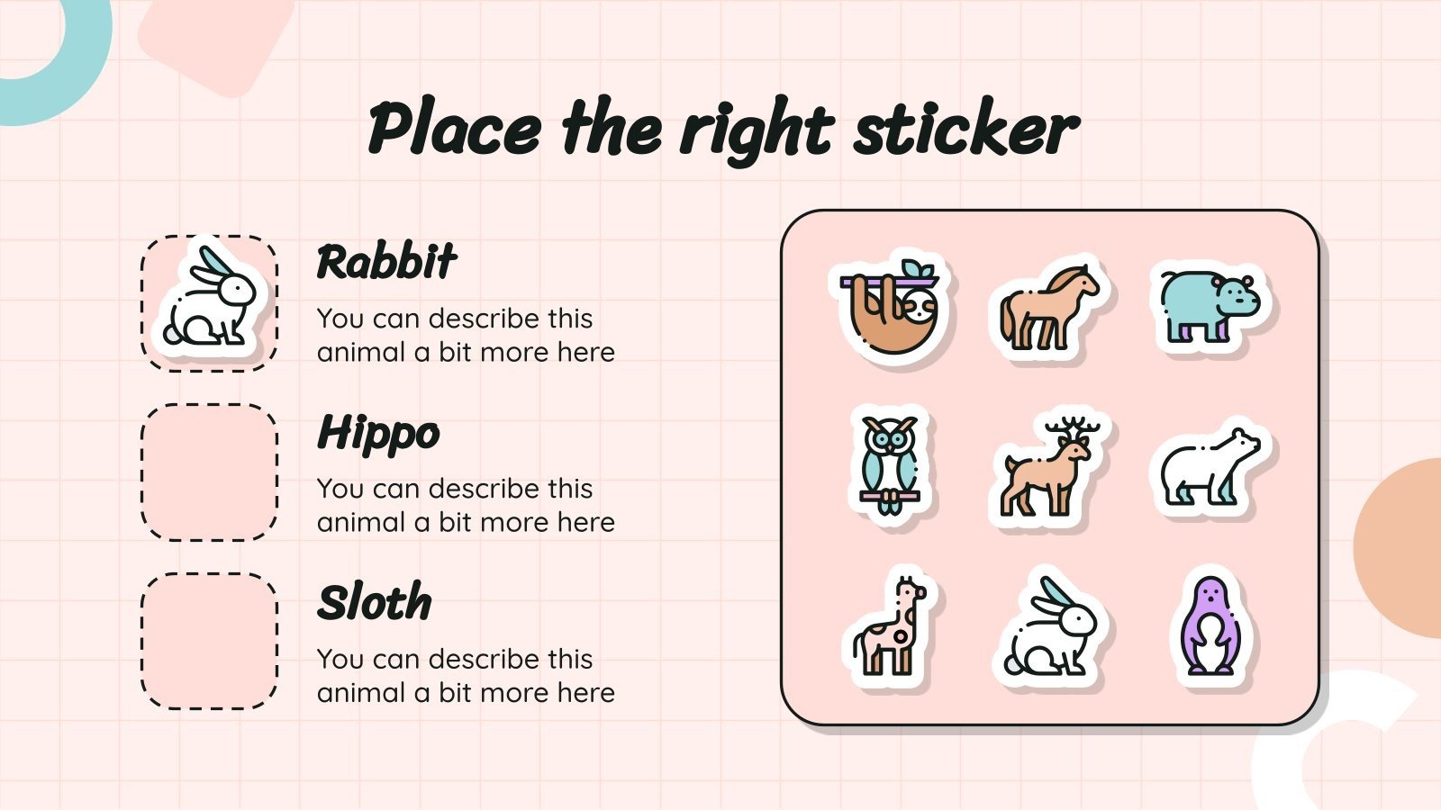 Kawaii Animals Vocabulary for Pre-K | Google Slides and PPT