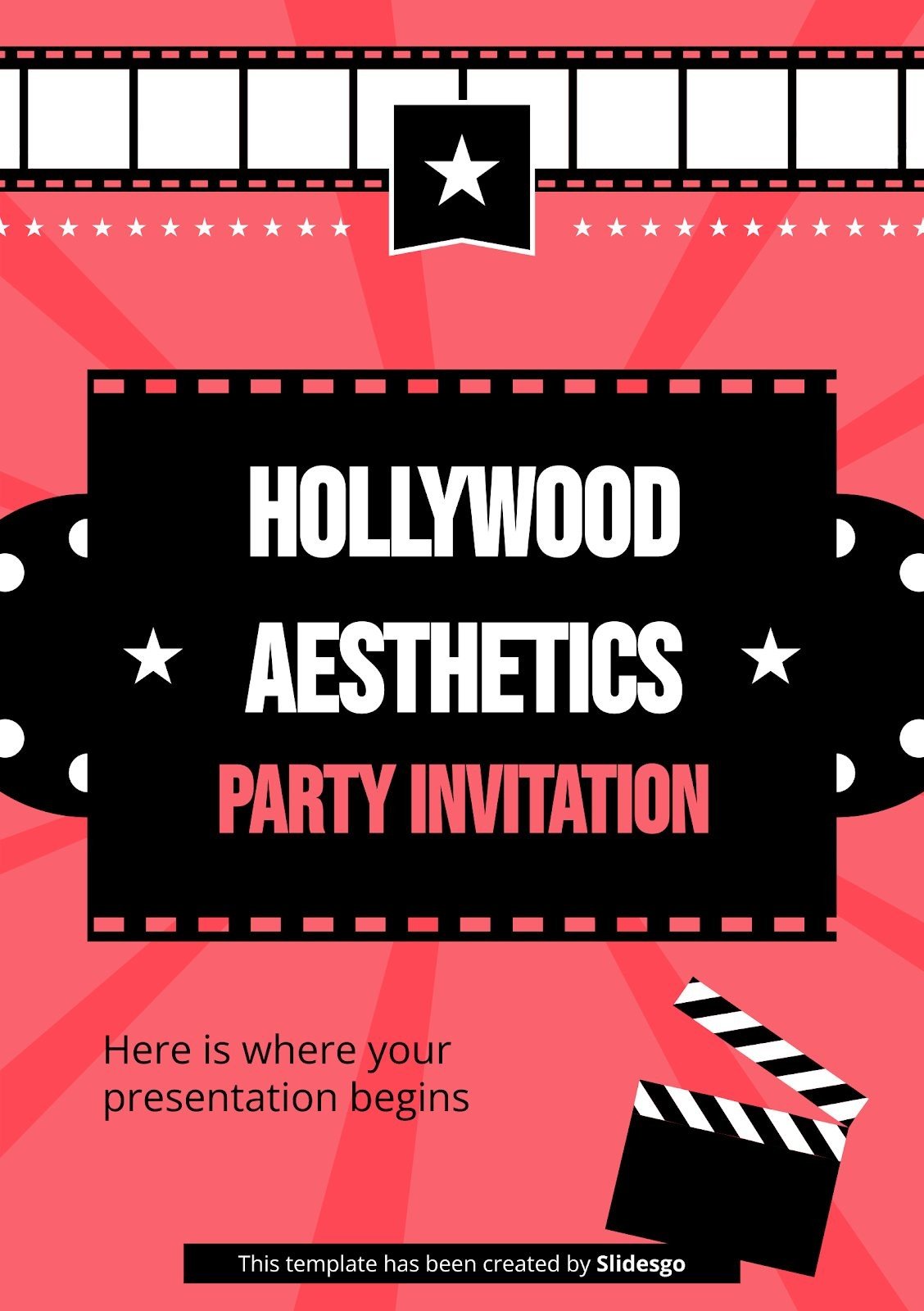 Hollywood Aesthetics Party Invitation | Google Slides & PPT