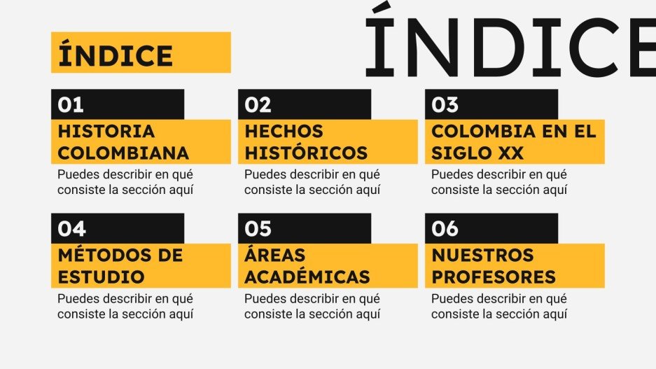 Colombian History Major Studies Theme with Timelines