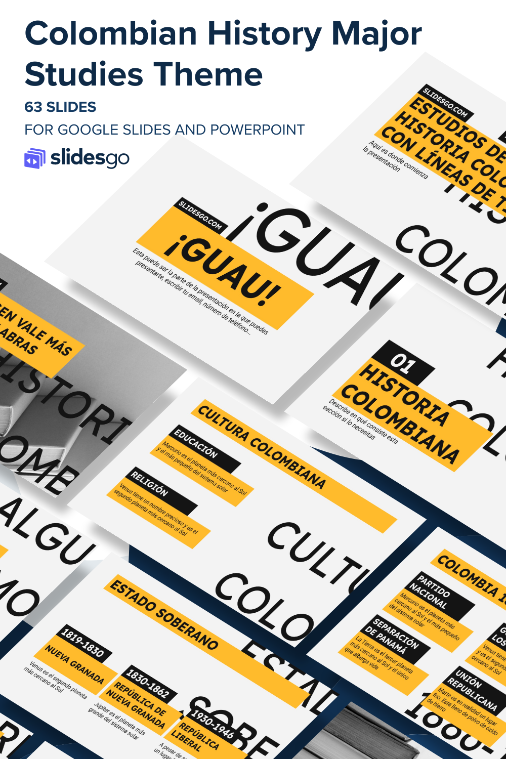 Colombian History Major Studies Theme with Timelines