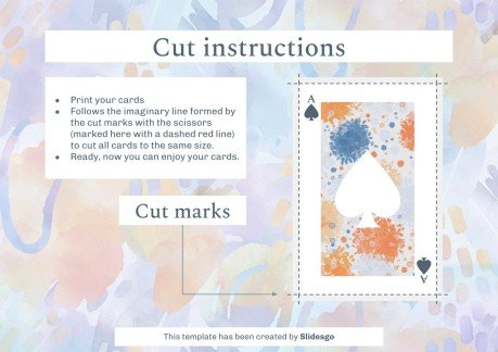 Watercolor Style Printable Deck of Playing Cards