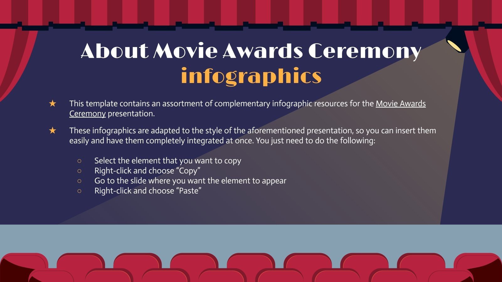 Movie Awards Ceremony Infographics | Google Slides & PPT